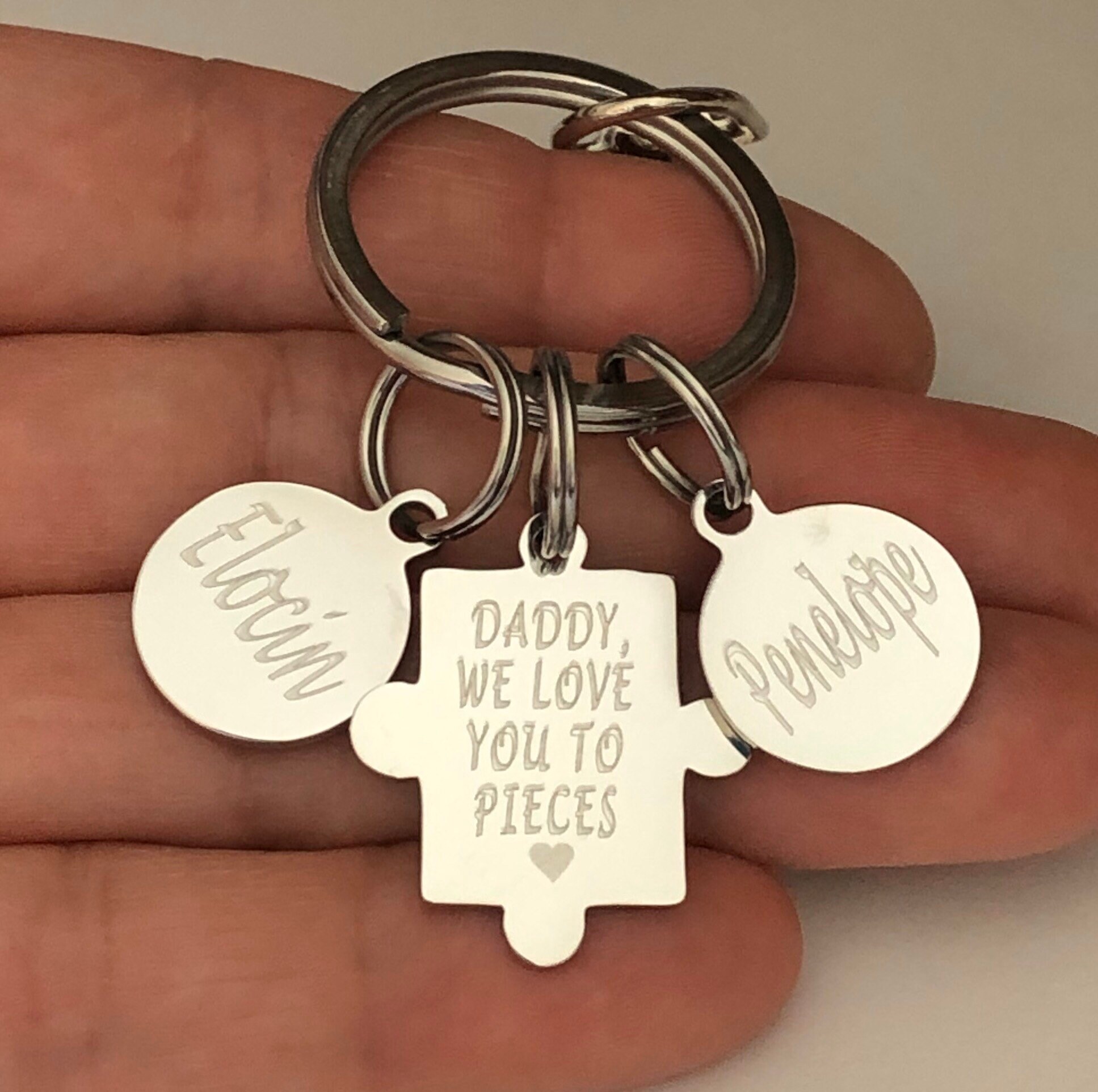 Father's Day Keychain-grandfather Key Chain-with Puzzle - Etsy