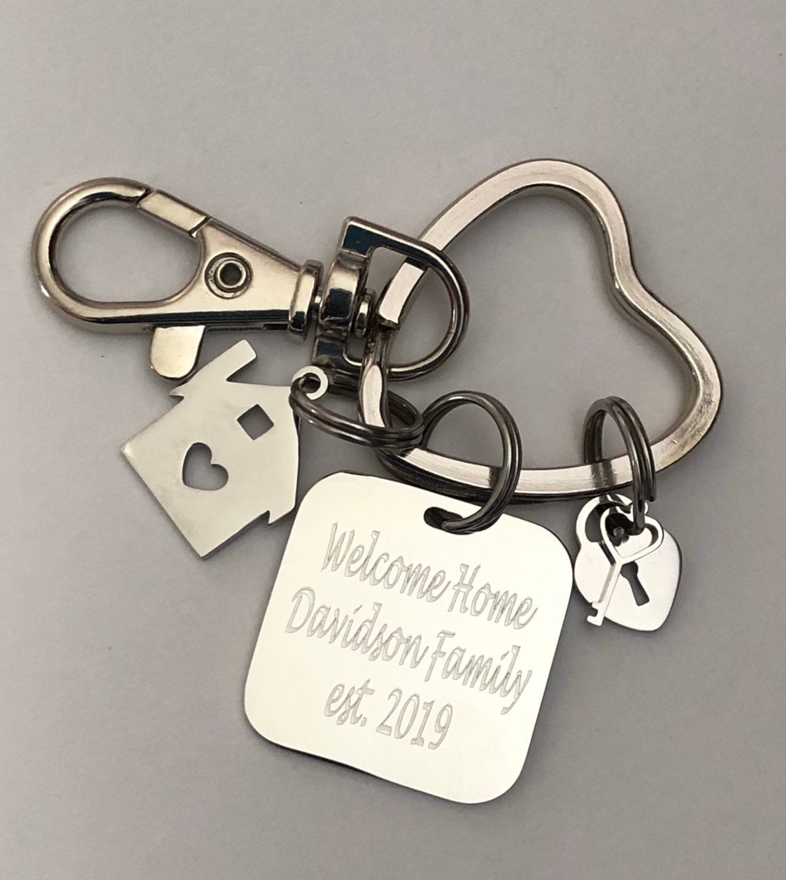 Welcome Home Keychain Personalized Housewarming Gift - Etsy