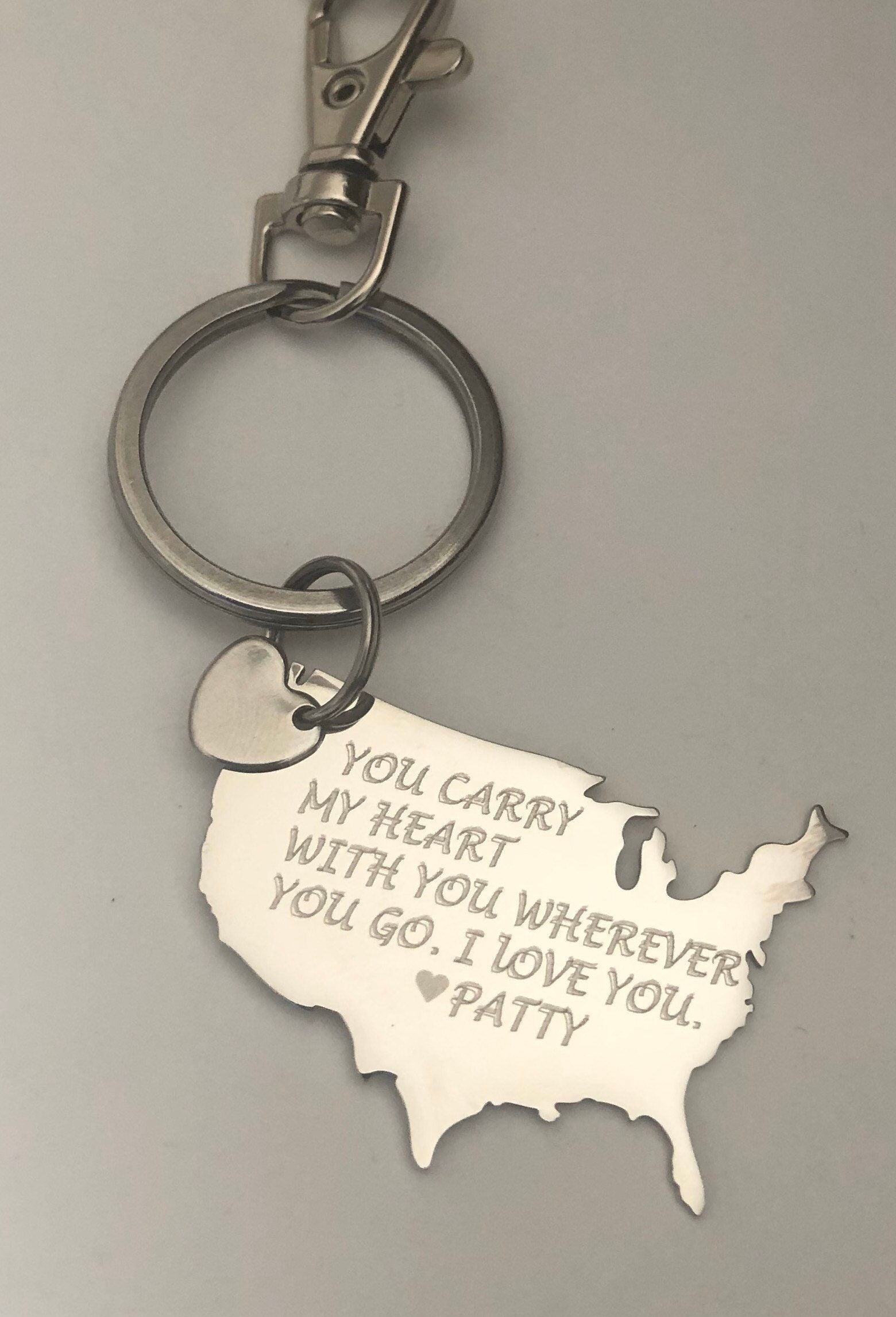 USA Map Key Chain-personalized United States Map Keychain-gift - Etsy