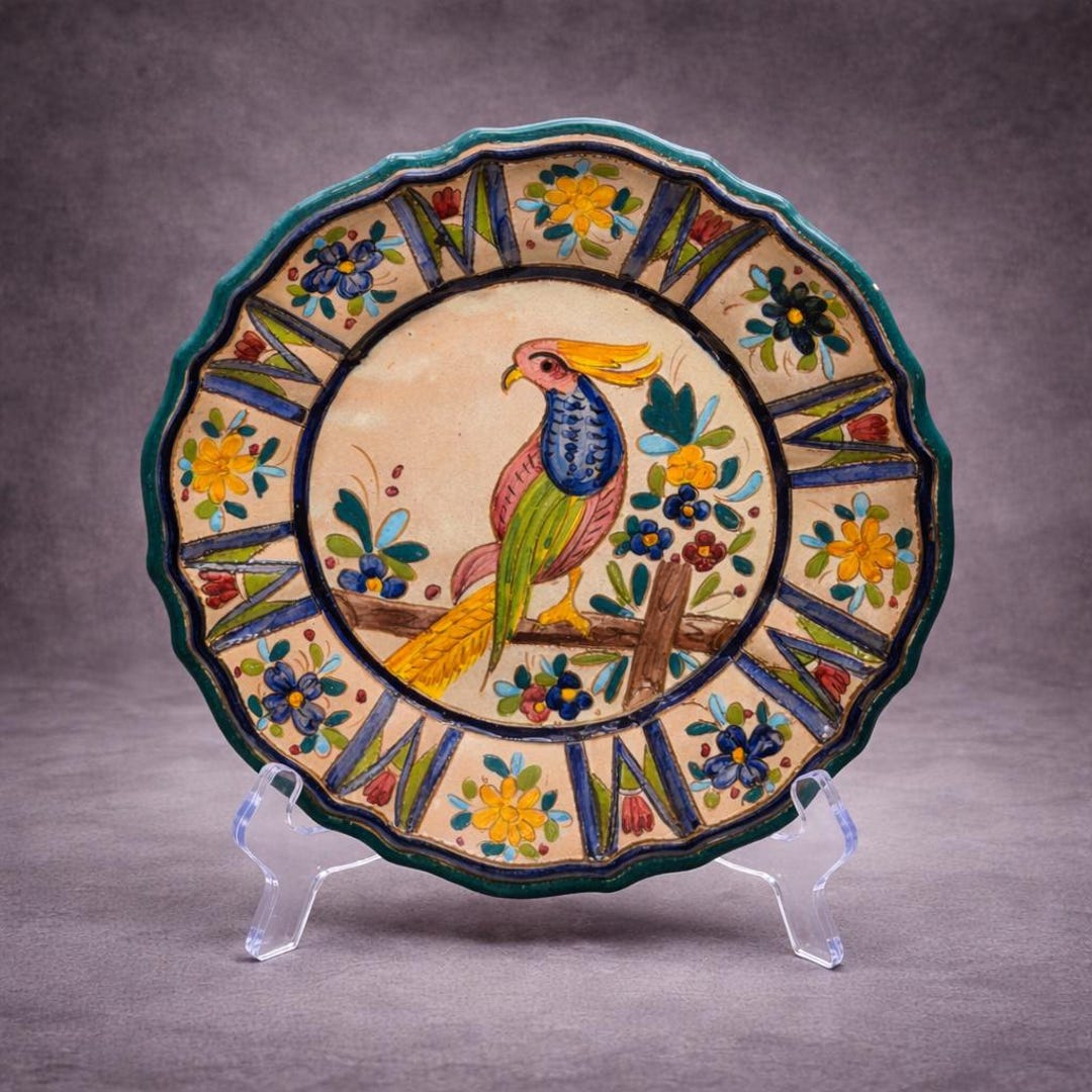 Italian Majolica Parrot Plate Hand-painted Taormina Ceramic Dipinto a ...
