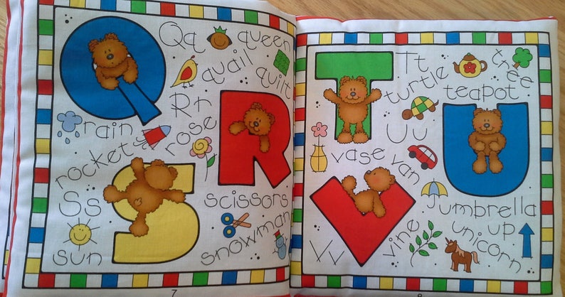 Cloth Book ABC Bears Primary Colors Item BK150212 - Etsy