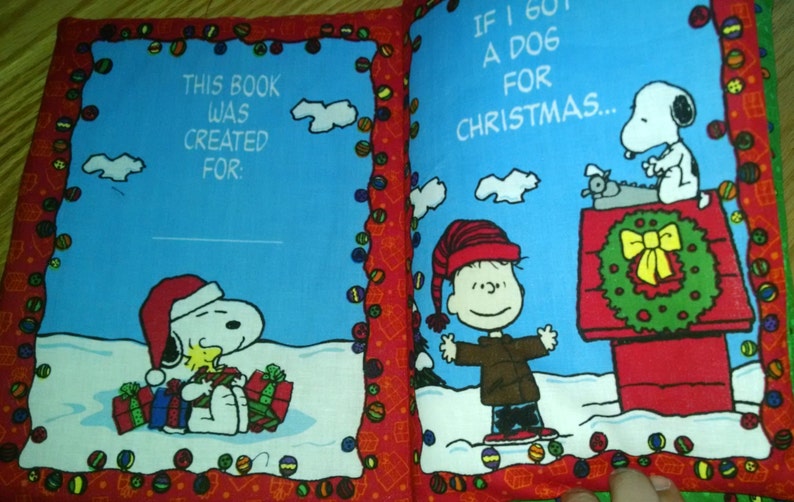 I Want a Dog for CHRISTMAS Charlie Brown Cloth Book: Item - Etsy