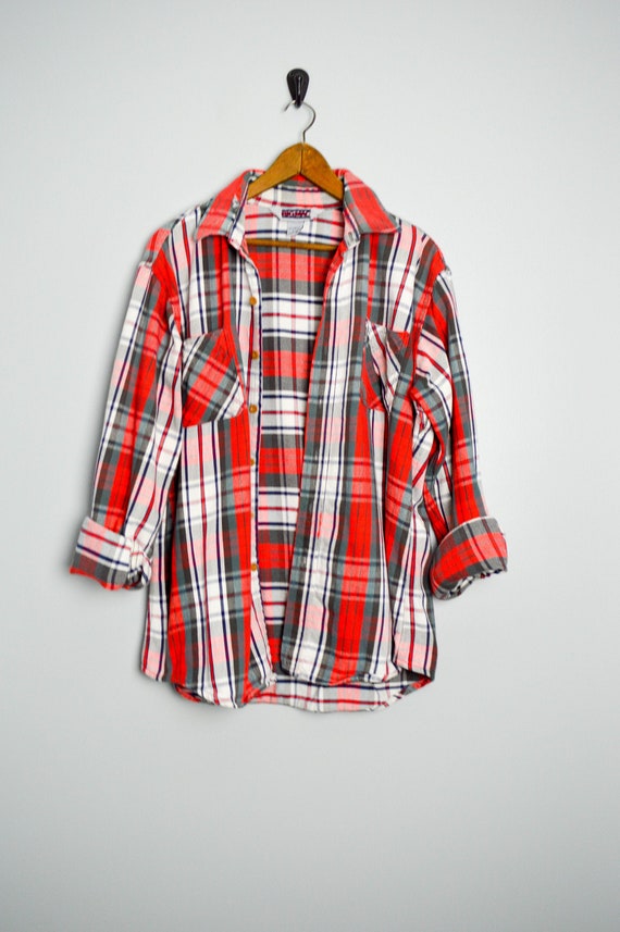 Vintage Distressed Flannel Shirt, Vintage Clothing, 9… - Gem