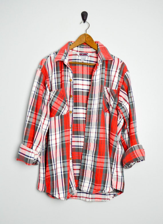 Vintage Distressed Flannel Shirt, Vintage Clothing, 9… - Gem