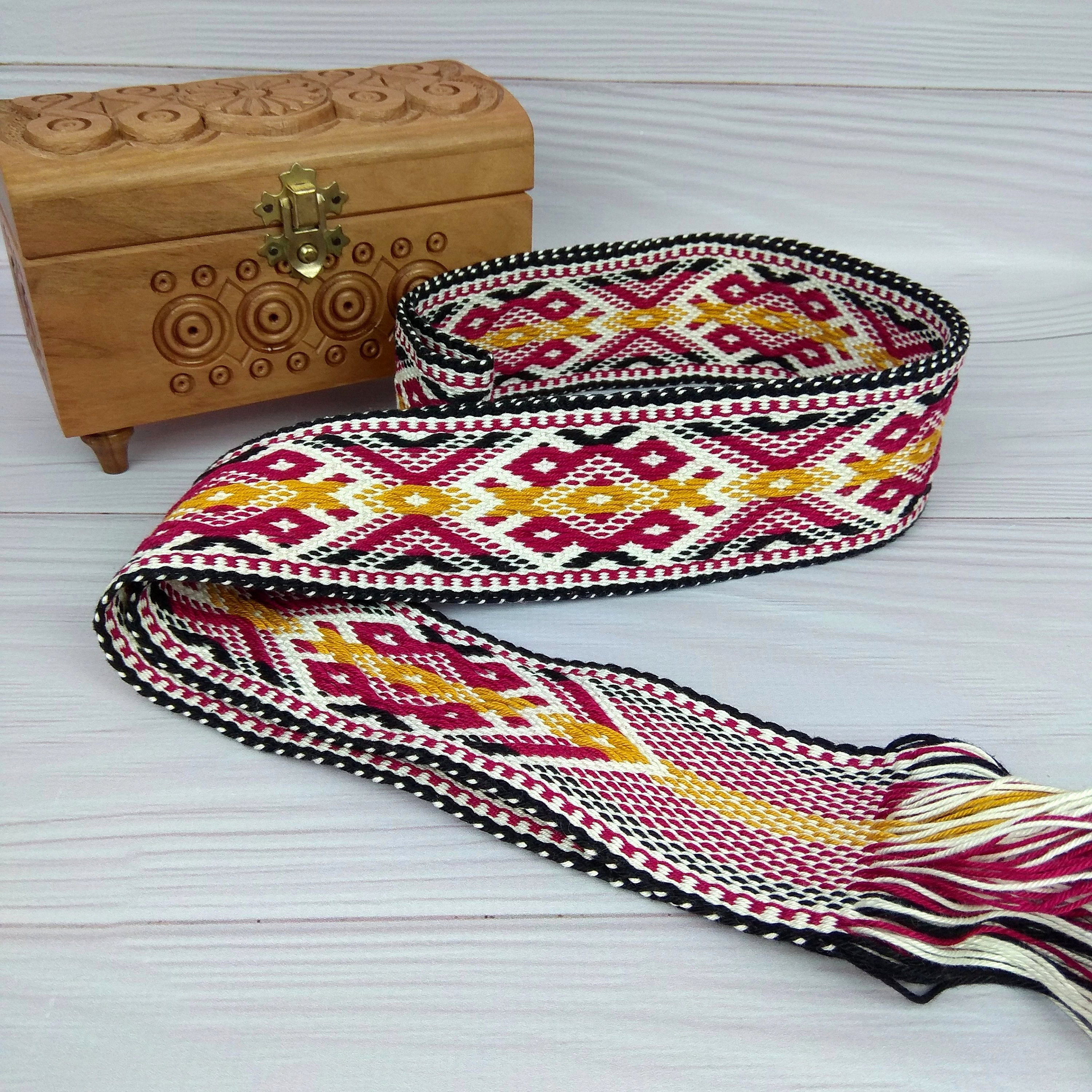 Woven Belt Handmade Women's tie belt Cotton Boho belt | Etsy