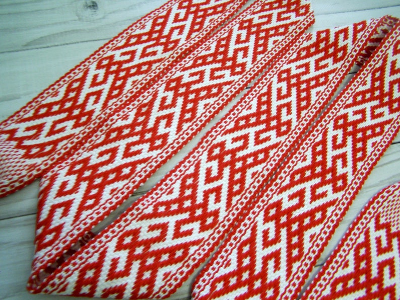 Red Woven Belt Makosh Woven Slavic Sash Womens Russian Folk | Etsy