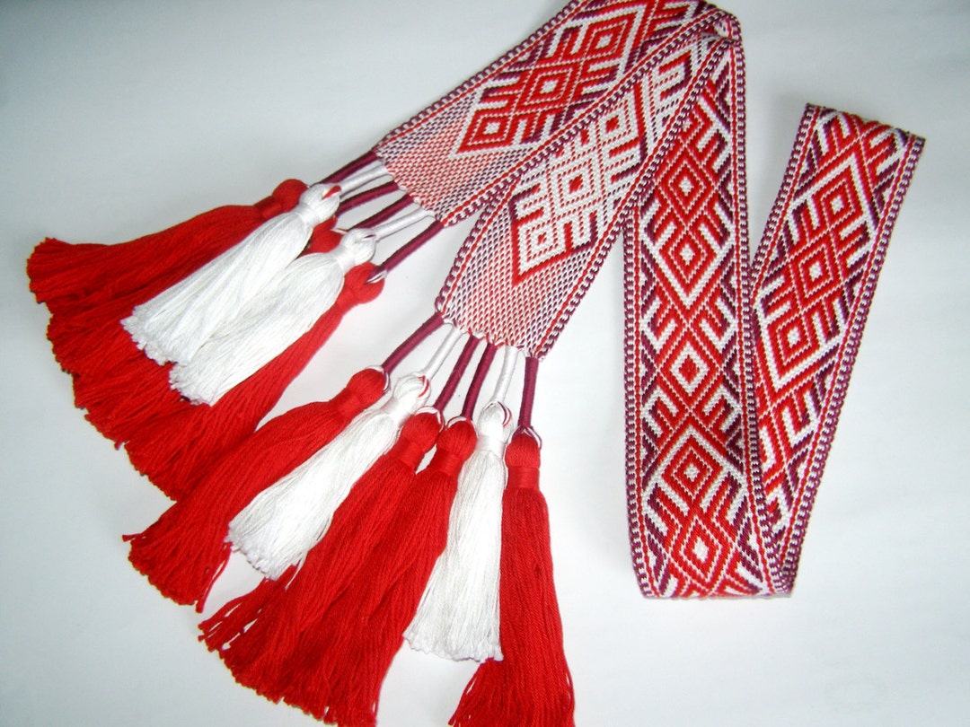 Woven Slavic Belt for Women, Handwoven Slavic Folk Costume Belt, Lada ...