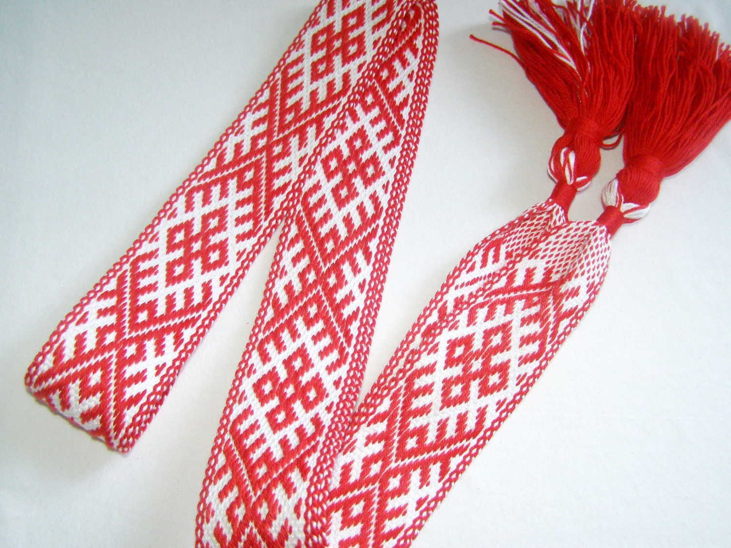 Hand Woven Slavic Sash Belt with tassels Woven belt for | Etsy