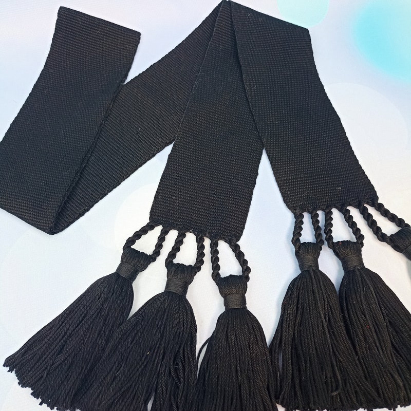 Cotton Tie Black Belt - Etsy Canada