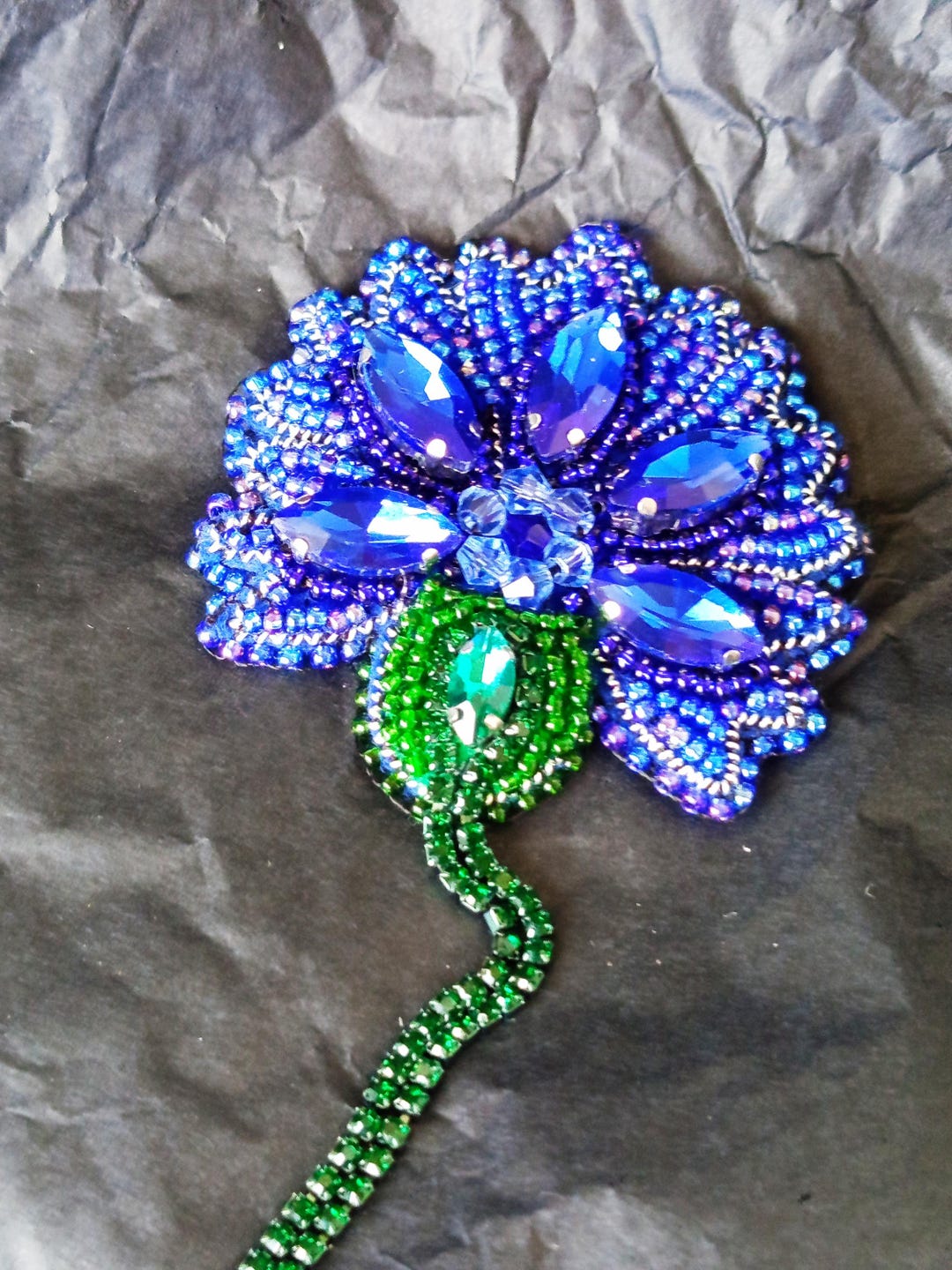 Ukrainian Cornflower Brooch, Bluet Shining Jewelry Pin, Gift From ...
