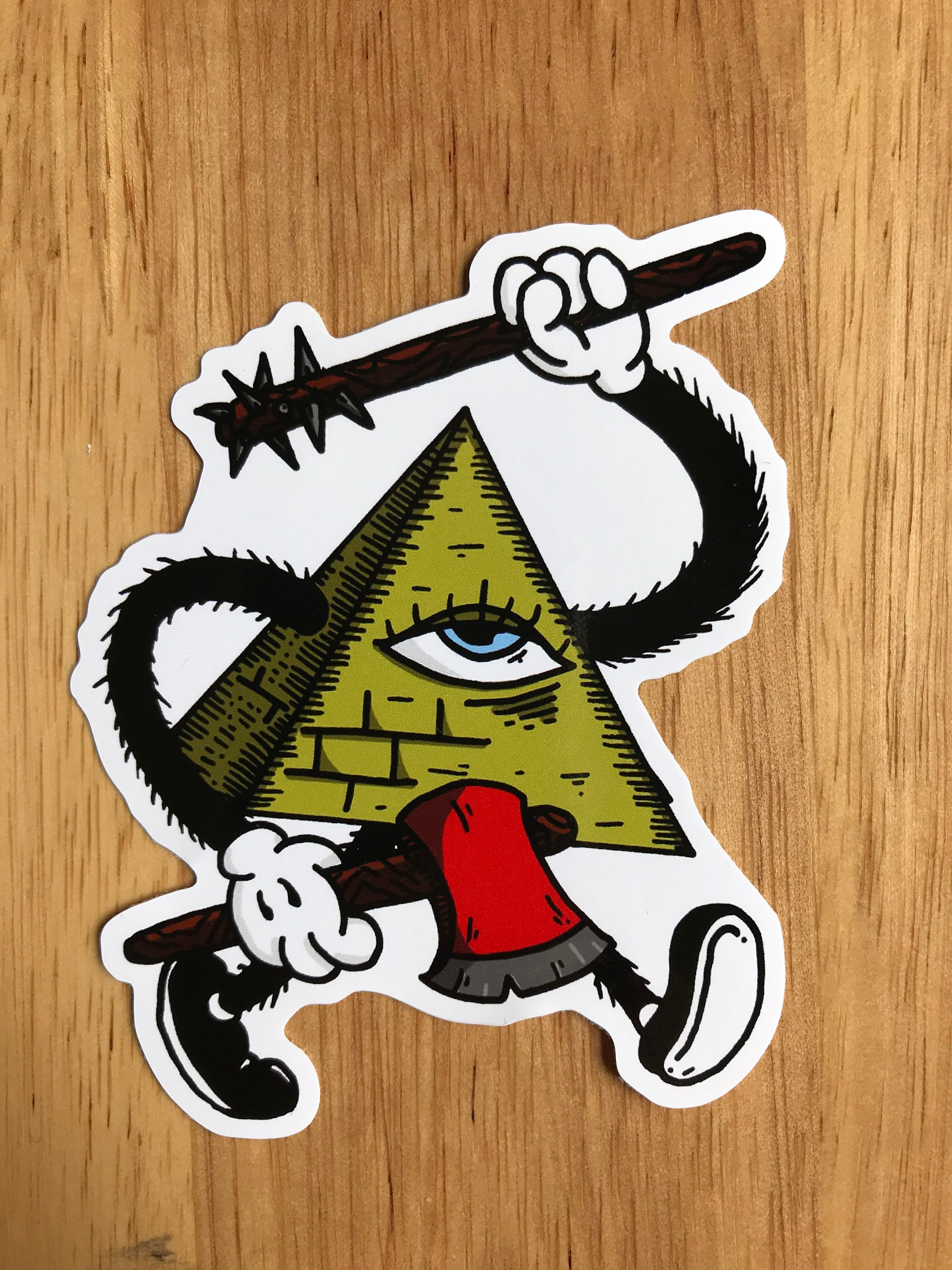 Pyramid Guy Sticker Die-cut Window, Skateboard, Car, Wall Decal, Laptop ...