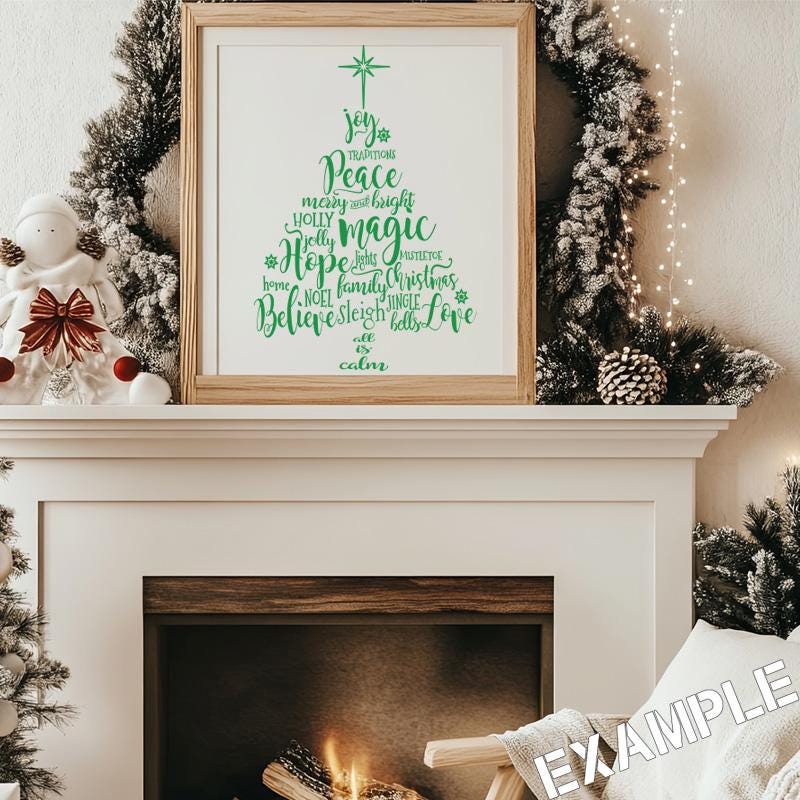 Christmas Tree Words - Etsy