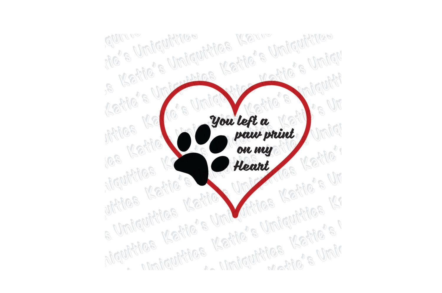 You Left a Paw Print on Our Hearts My Heart Pet Dog Cat - Etsy