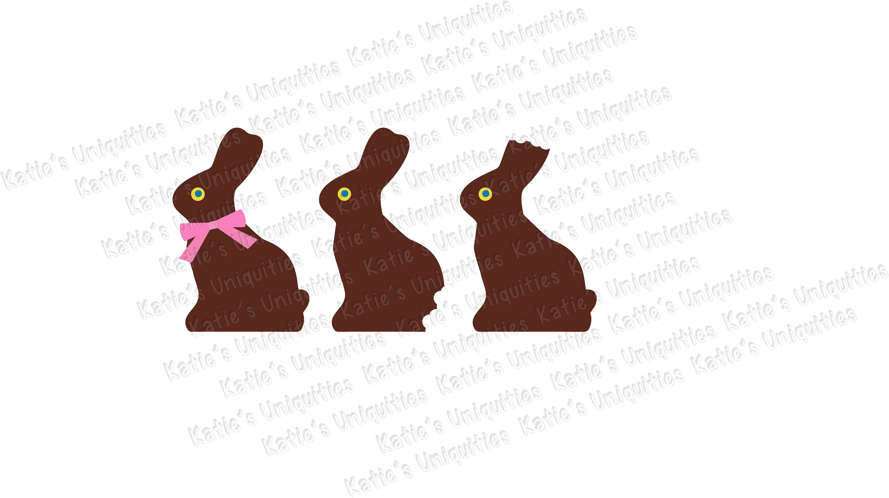 Chocolate Easter Bunny SVG PNG – Funny Bitten Bunny Ears & Butt Cut ...