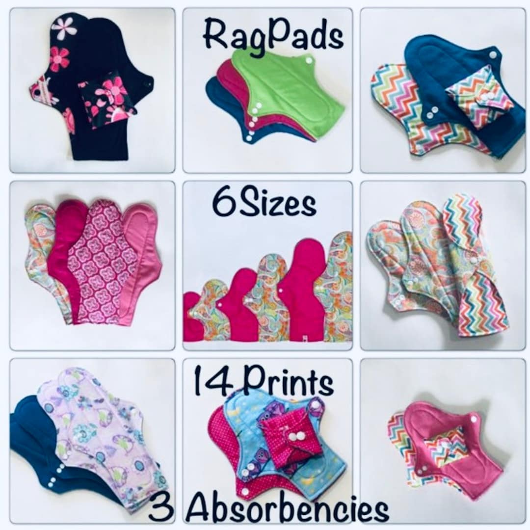 3 Cloth Menstrual Pads 6 Sizes Pantiliners Heavy Overnight - Etsy