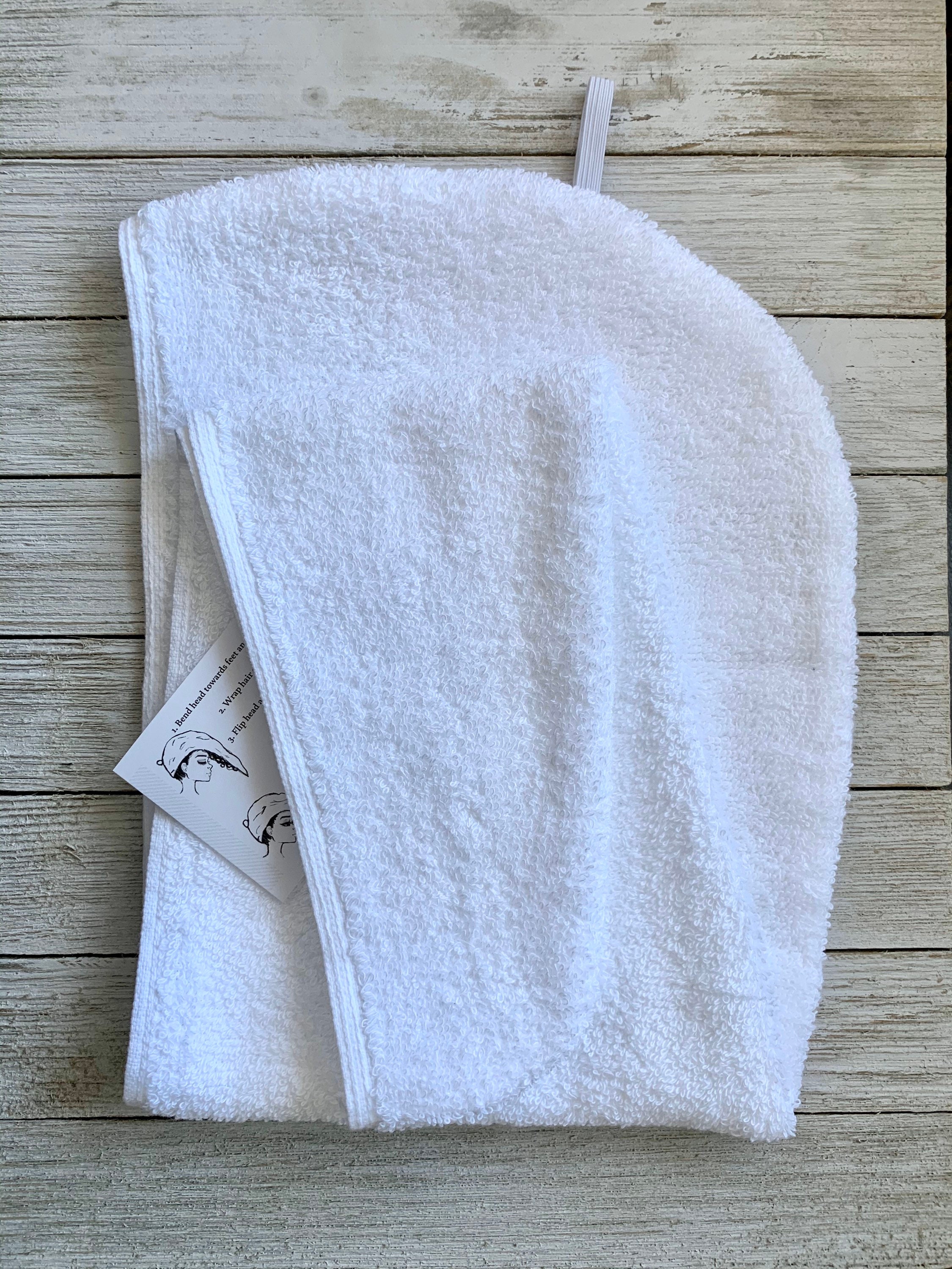 Hair Head Turban Towel Wrap: 100% Terry Cloth Cotton Wrap for Drying ...