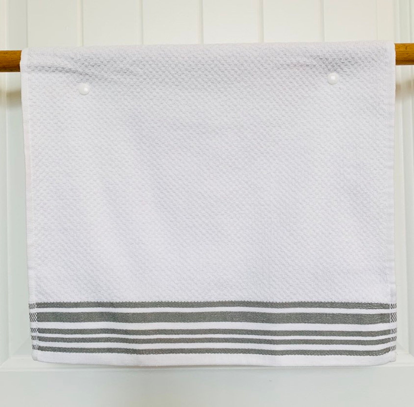 2 KITCHEN SNAP HAND Dish Towels: Cotton, Waffle Design, Snaps Around ...