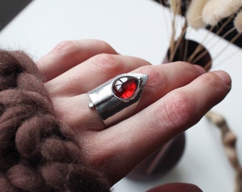 Witchy Ring for Women Gothic Rings Black Rings Wide Band Ring ...