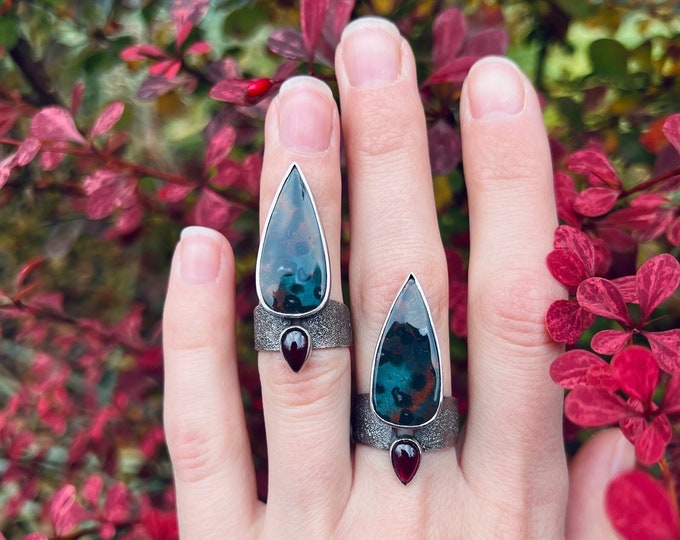 Statement Gemstone Ring for Women Artisan Ring Gothic Ring Oxidized ...