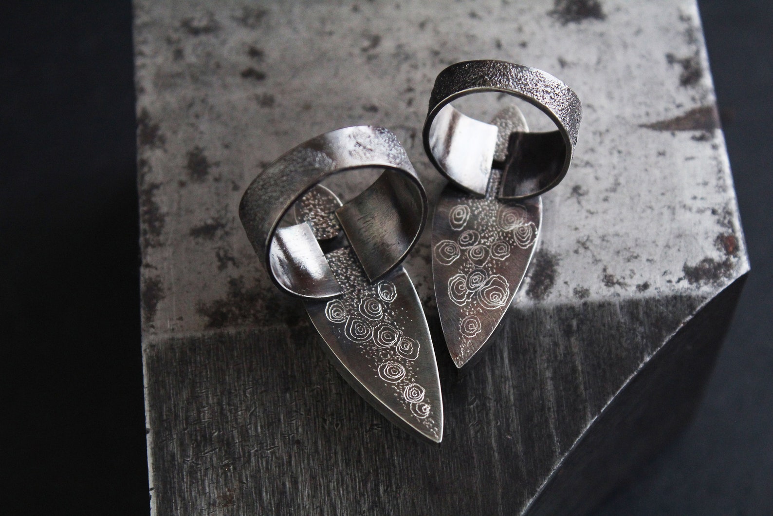 Statement Gemstone Ring for Women Artisan Ring Gothic Ring Oxidized ...