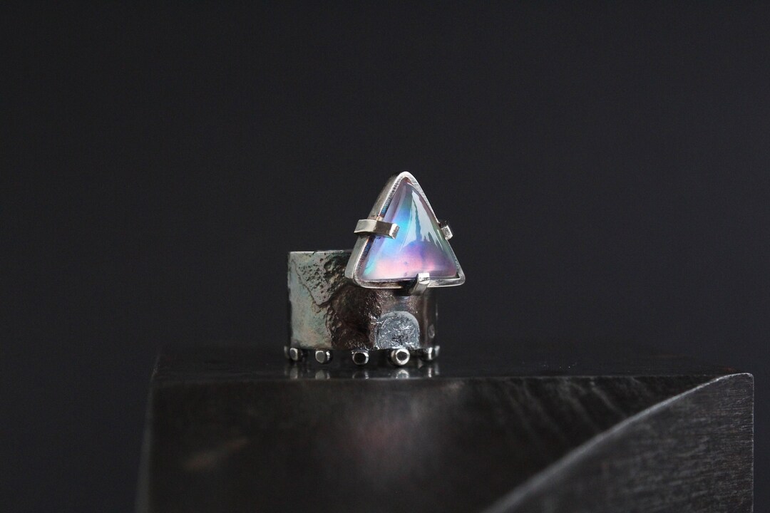 Dark Jewelry Textured Ring Brutalist Sterling Silver Rings Hand Made ...