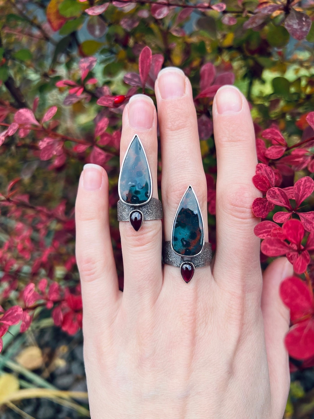 Statement Gemstone Ring for Women Artisan Ring Gothic Ring Oxidized ...