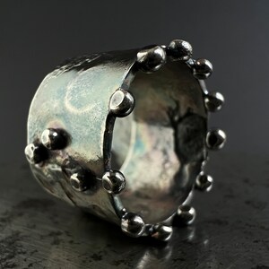 Dark Jewelry Textured Ring Brutalist Sterling Silver Rings Hand Made ...