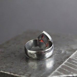 Red Gothic Ring Black Ring Personalized Red Wine Stone Ring Witchy ...