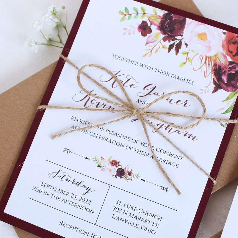 Twine Wedding Invitations - Etsy