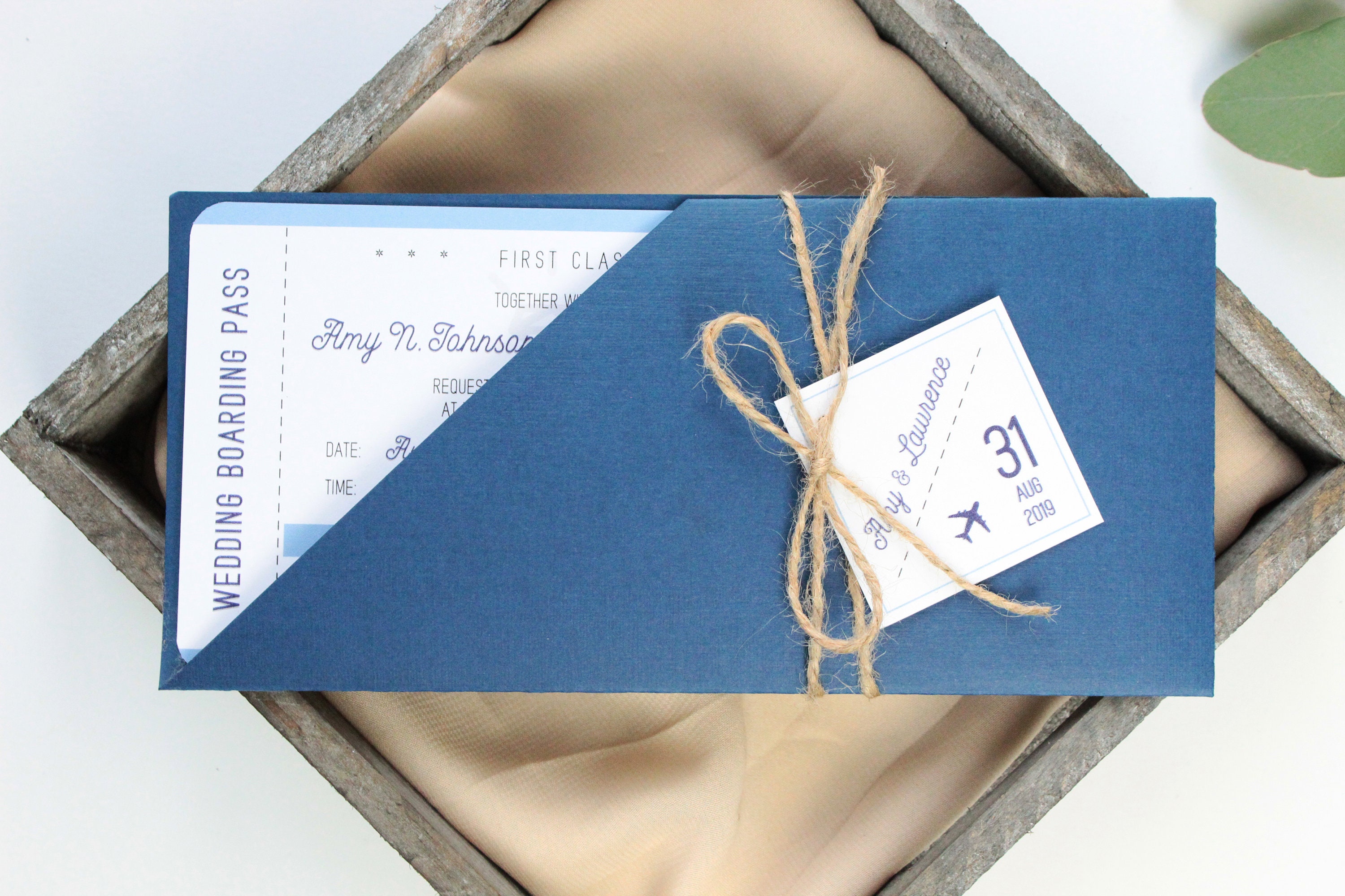 Destination Boarding Pass Wedding Invitation Suite Blue - Etsy