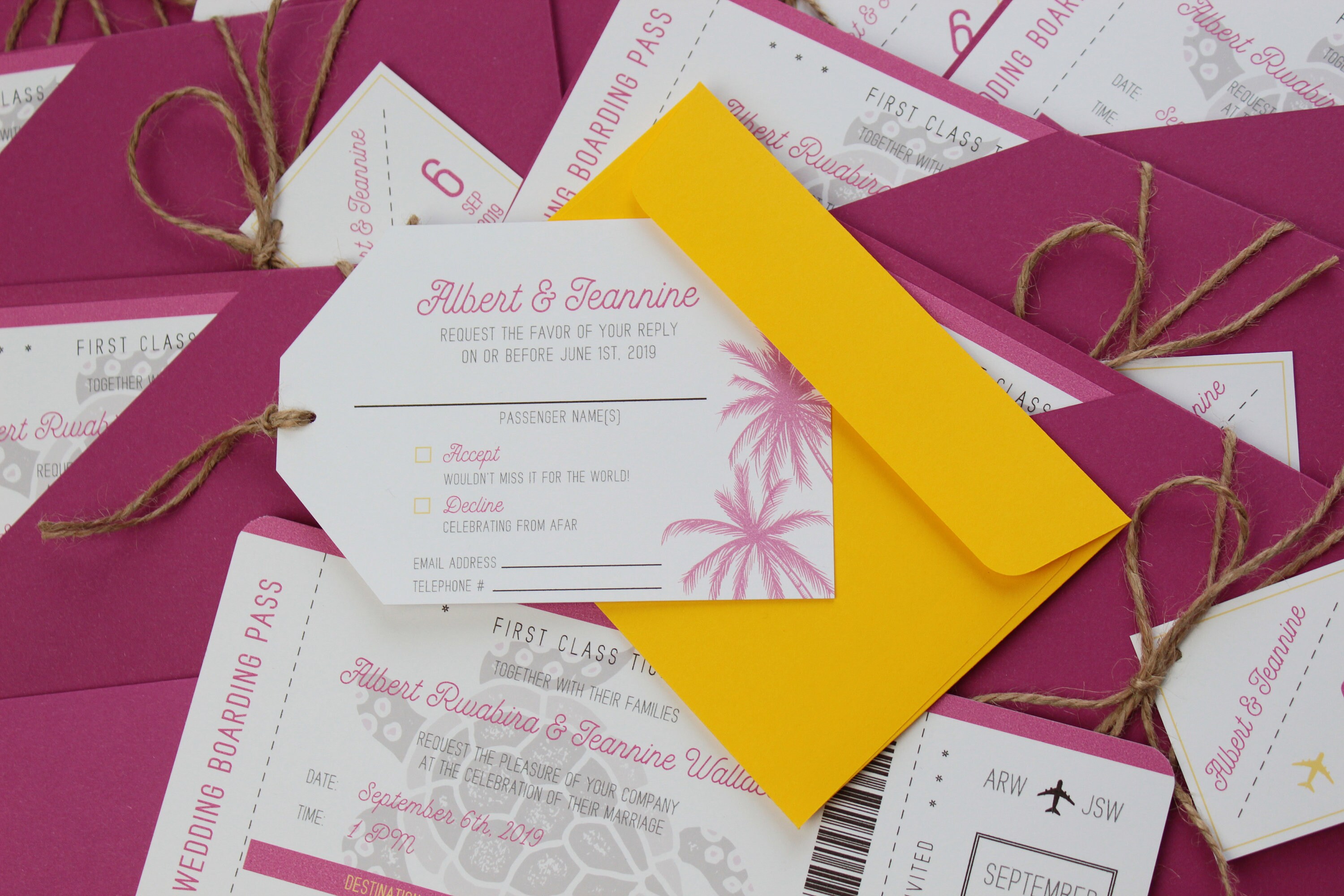 Destination Boarding Pass Wedding Invitation Suite Blue - Etsy