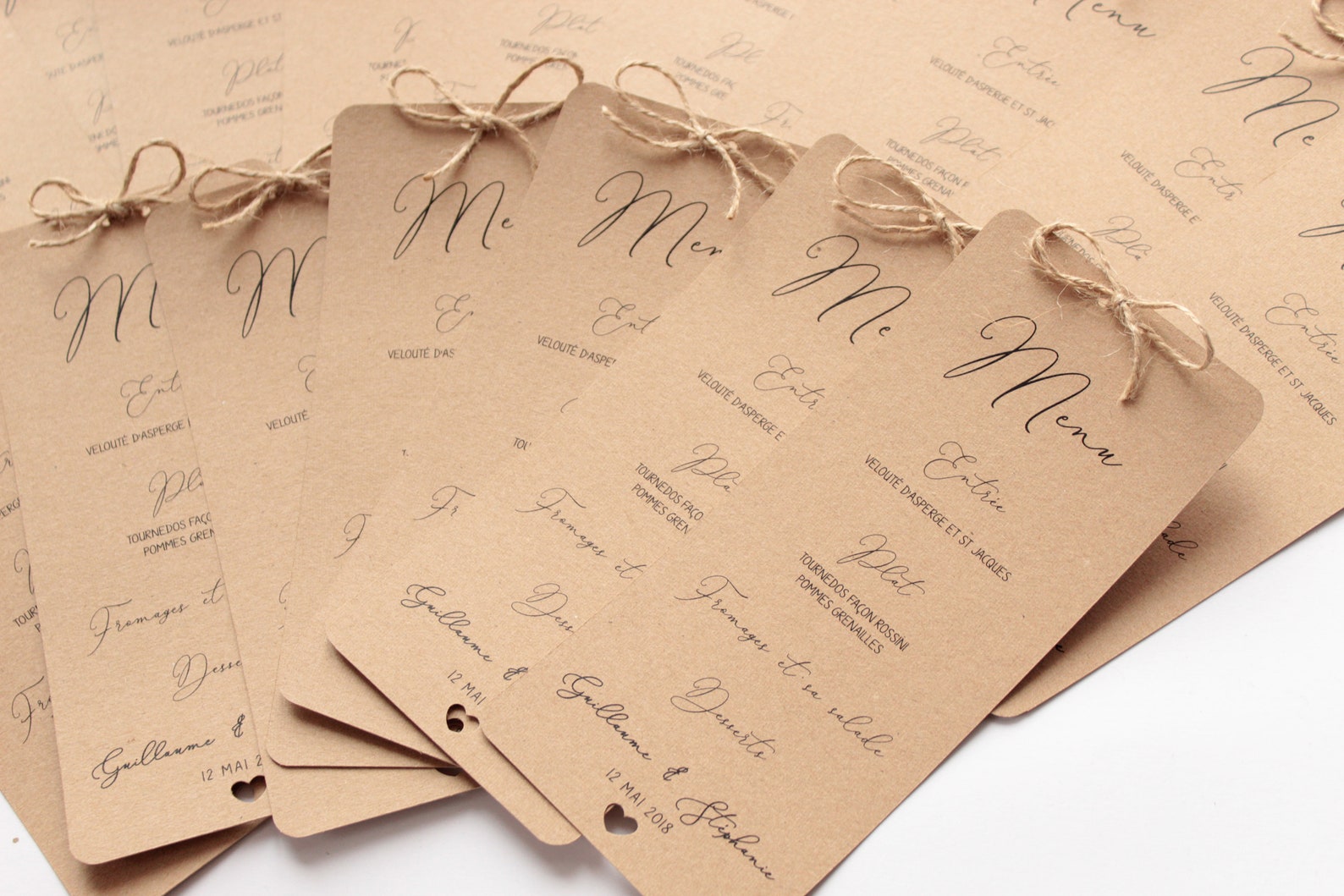Rustic Wedding Menu Cards Twine Wedding Menu Dinner Menu - Etsy