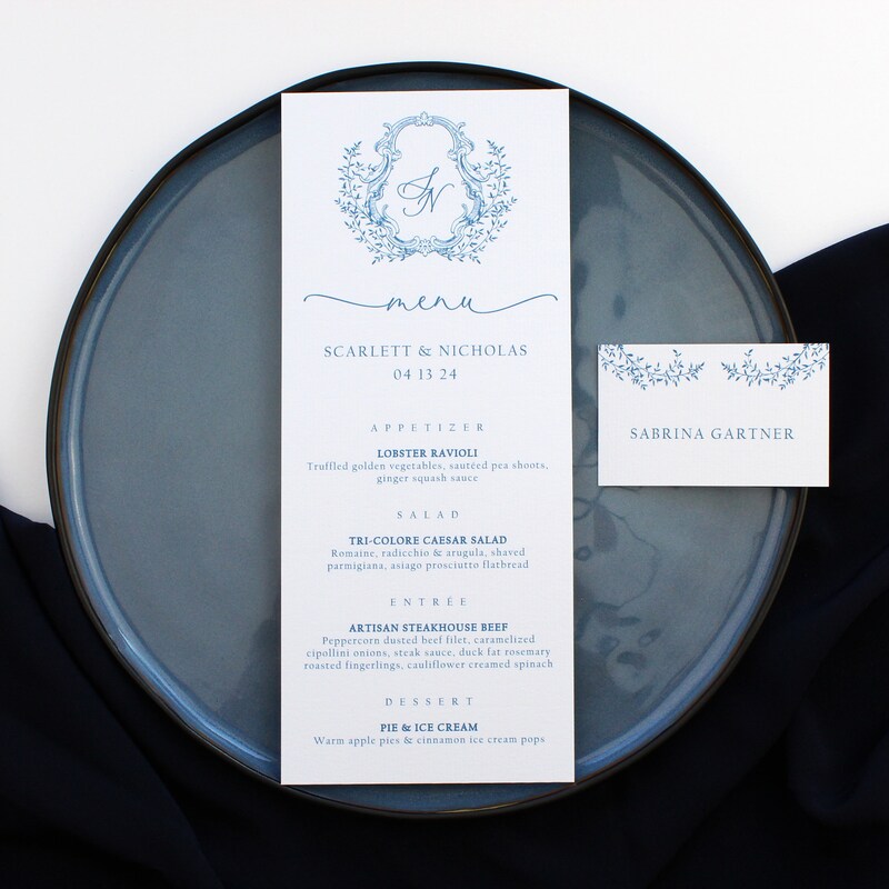 Monogram Menu - Etsy