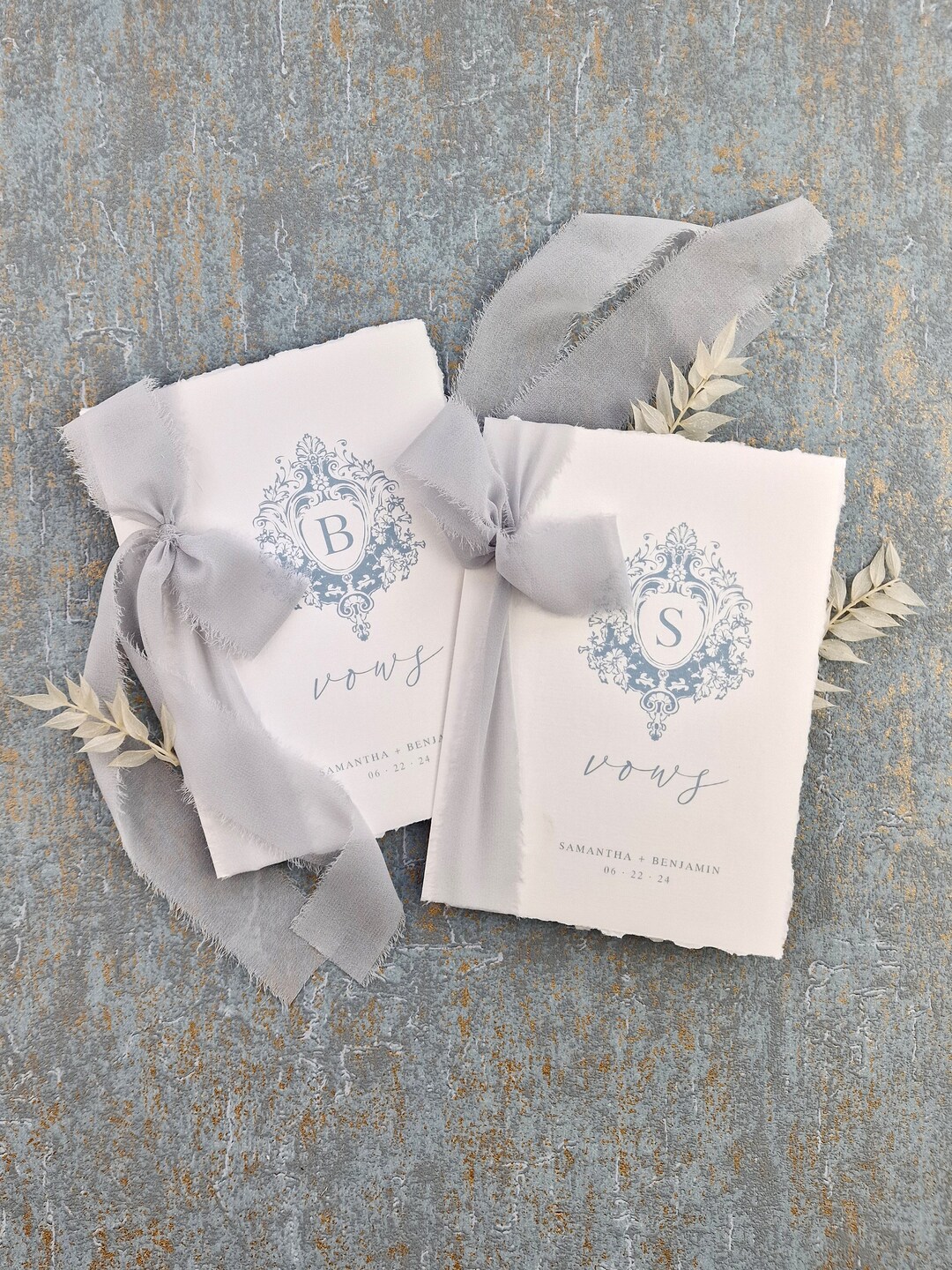 Personalized Vow Books | Vow Books Set of 2 | Wedding Vow Booklet Set ...