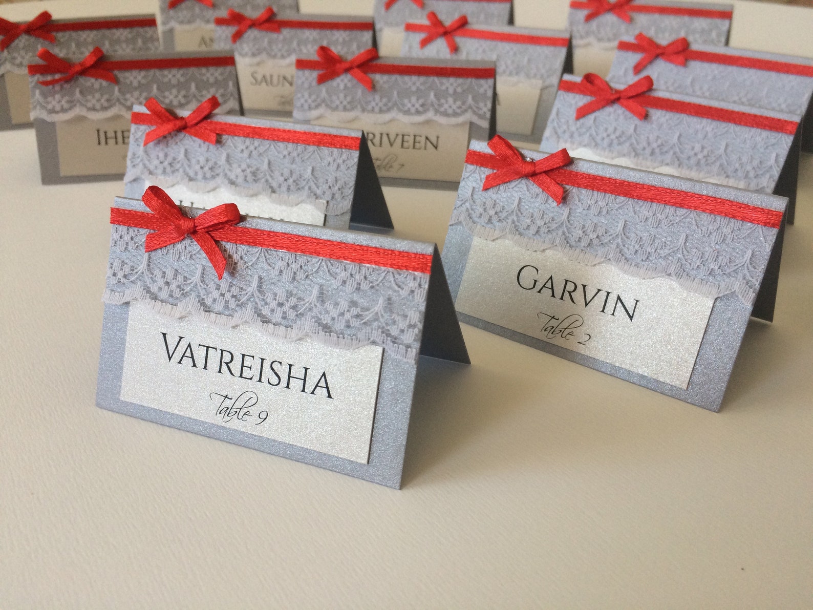 Wedding Placement Cards Romantic Lace Place Cards Wedding - Etsy