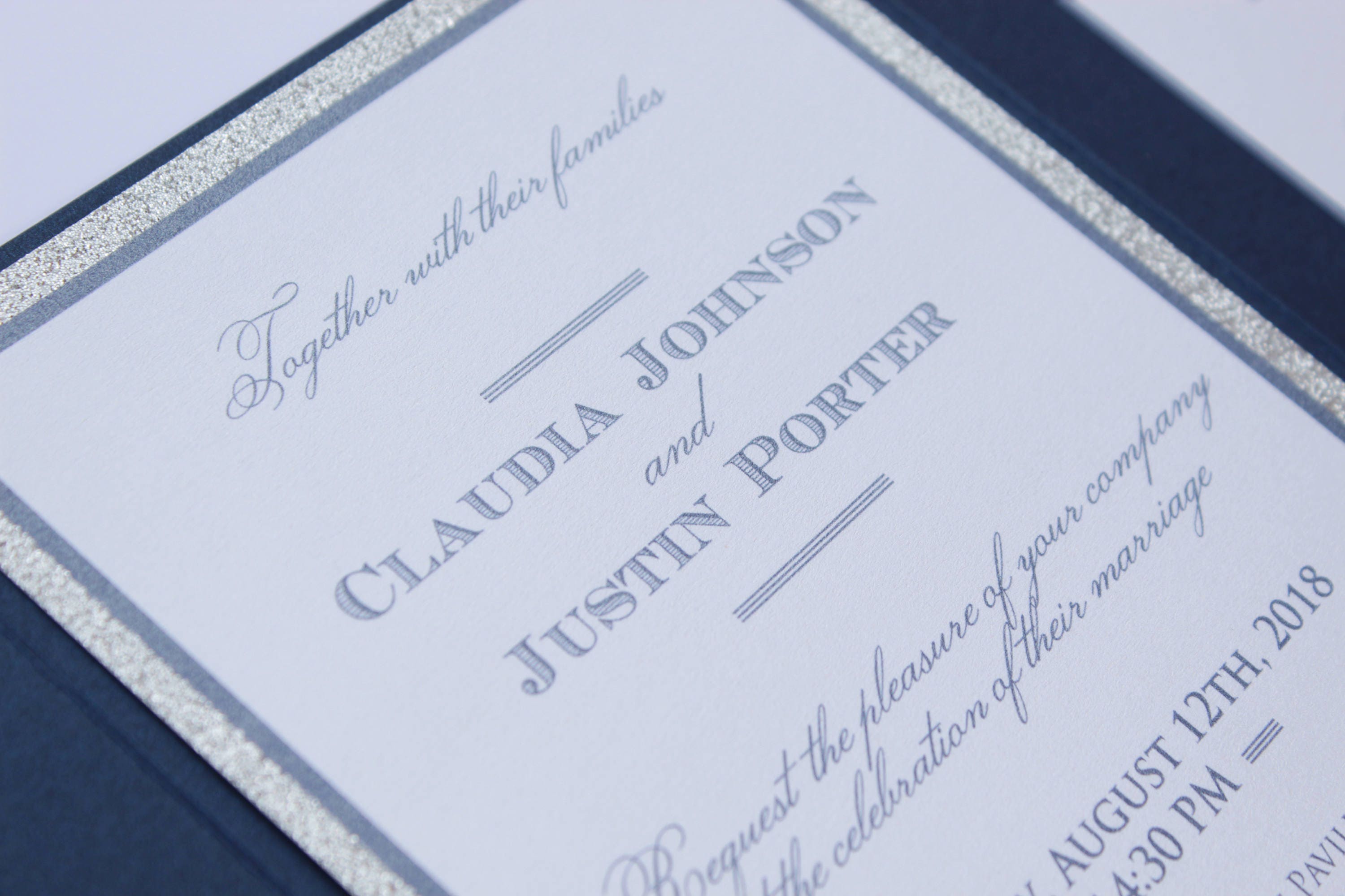 Navy Blue Wedding Invitation Blue Wedding Invitation Wedding - Etsy