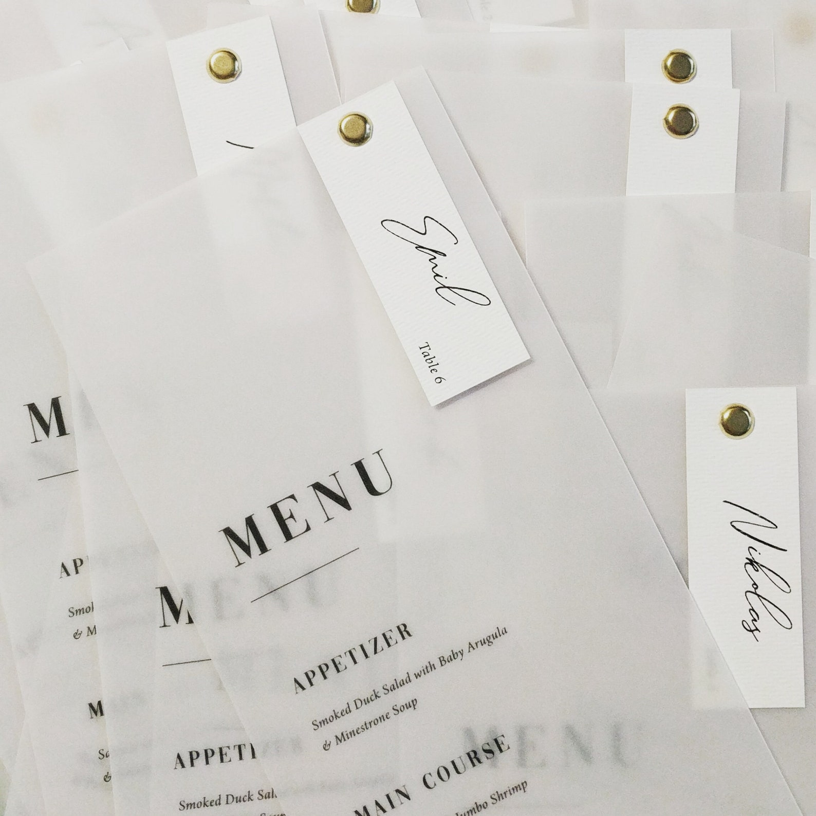 Vellum Menu Cards, Wedding Menu Cards, Dinner Menu Cards, Menu Card ...