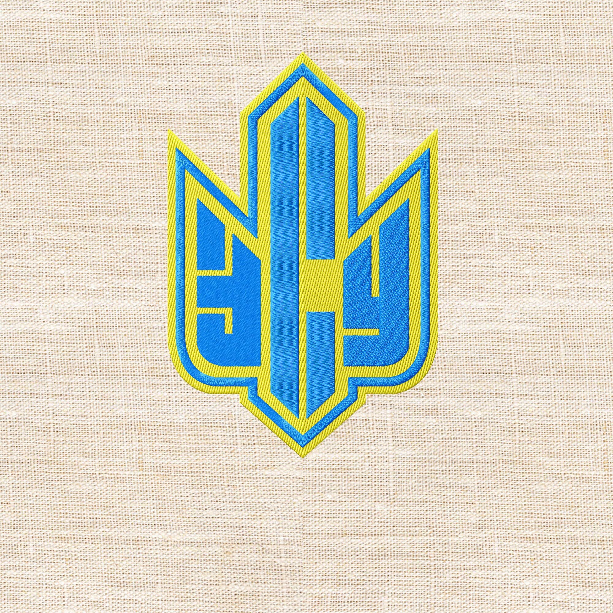 Stylized Coat of Arms of Ukraine Trident. Design for Machine Embroidery ...