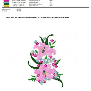 Machine Embroidery Design, Lily Flower, 1 Sizes. for Embroidery on ...