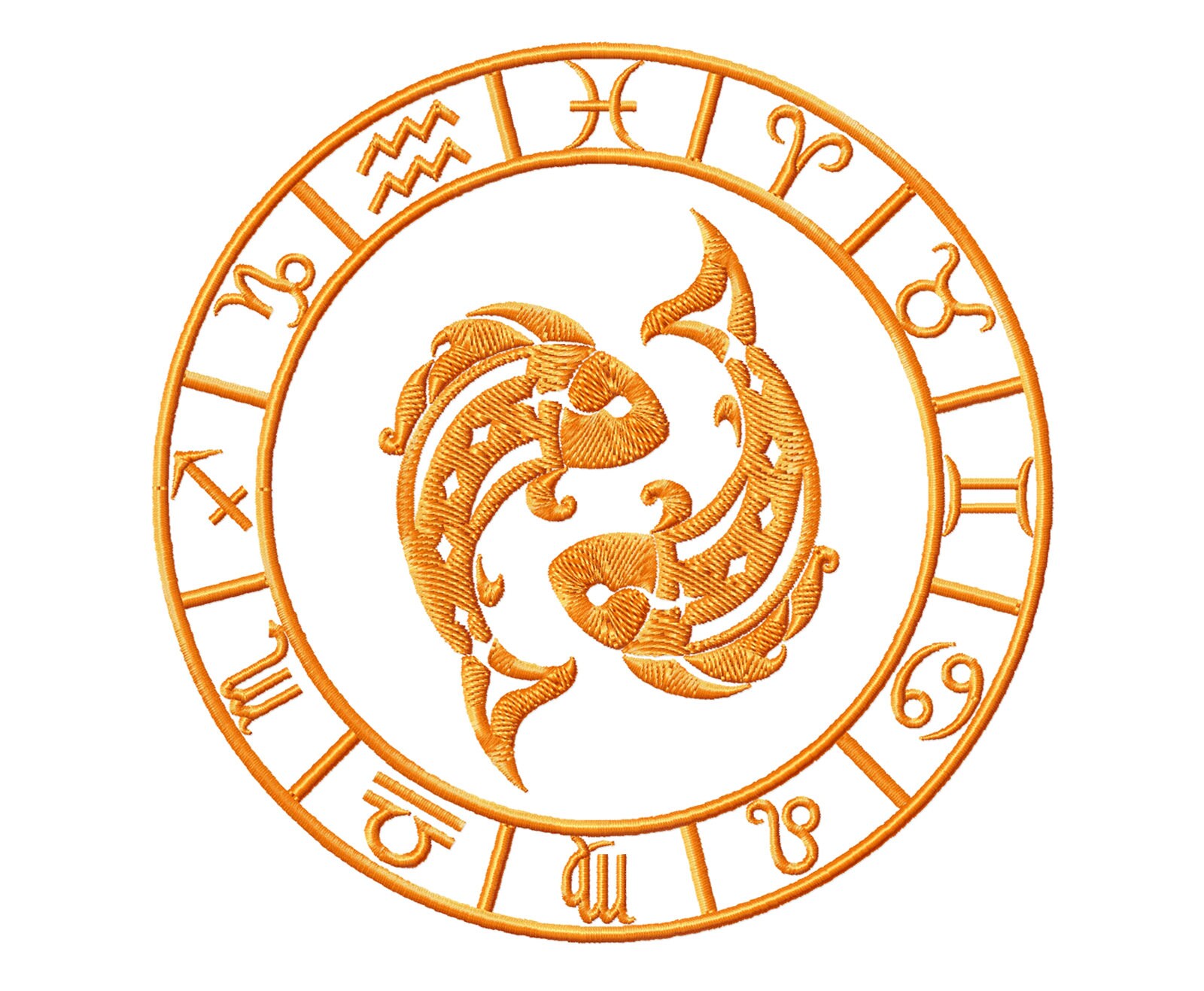 Machine Embroidery Design. Pisces Zodiac Sign. Embroidery - Etsy