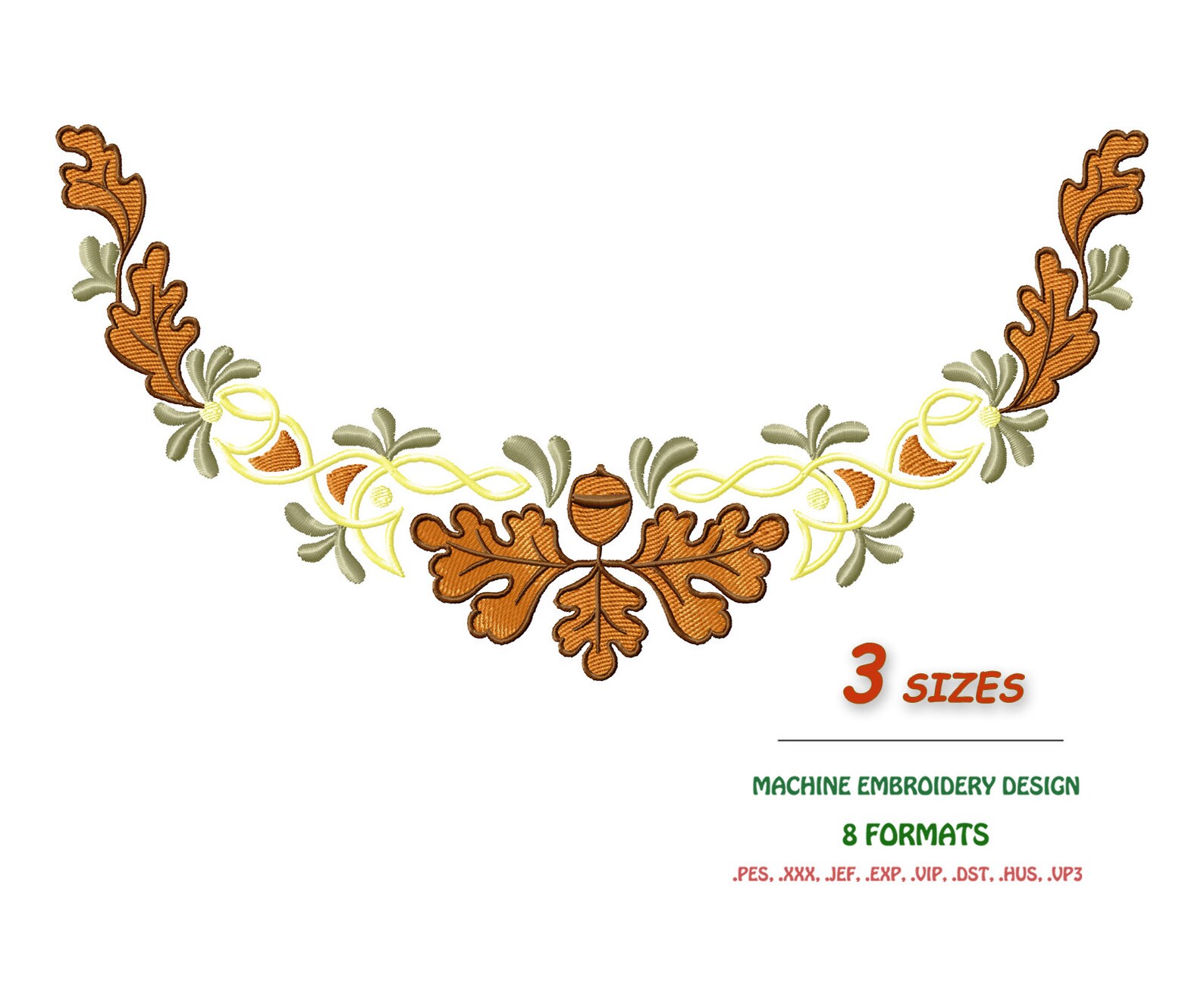 Corner Ornament. Eichenlaub, Eichel Suitable for Embroidery on ...
