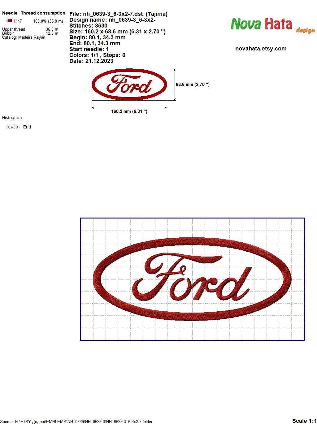 Logo Ford. Automobile Emblem. Machine Embroidery Design. | #639-3 - Etsy