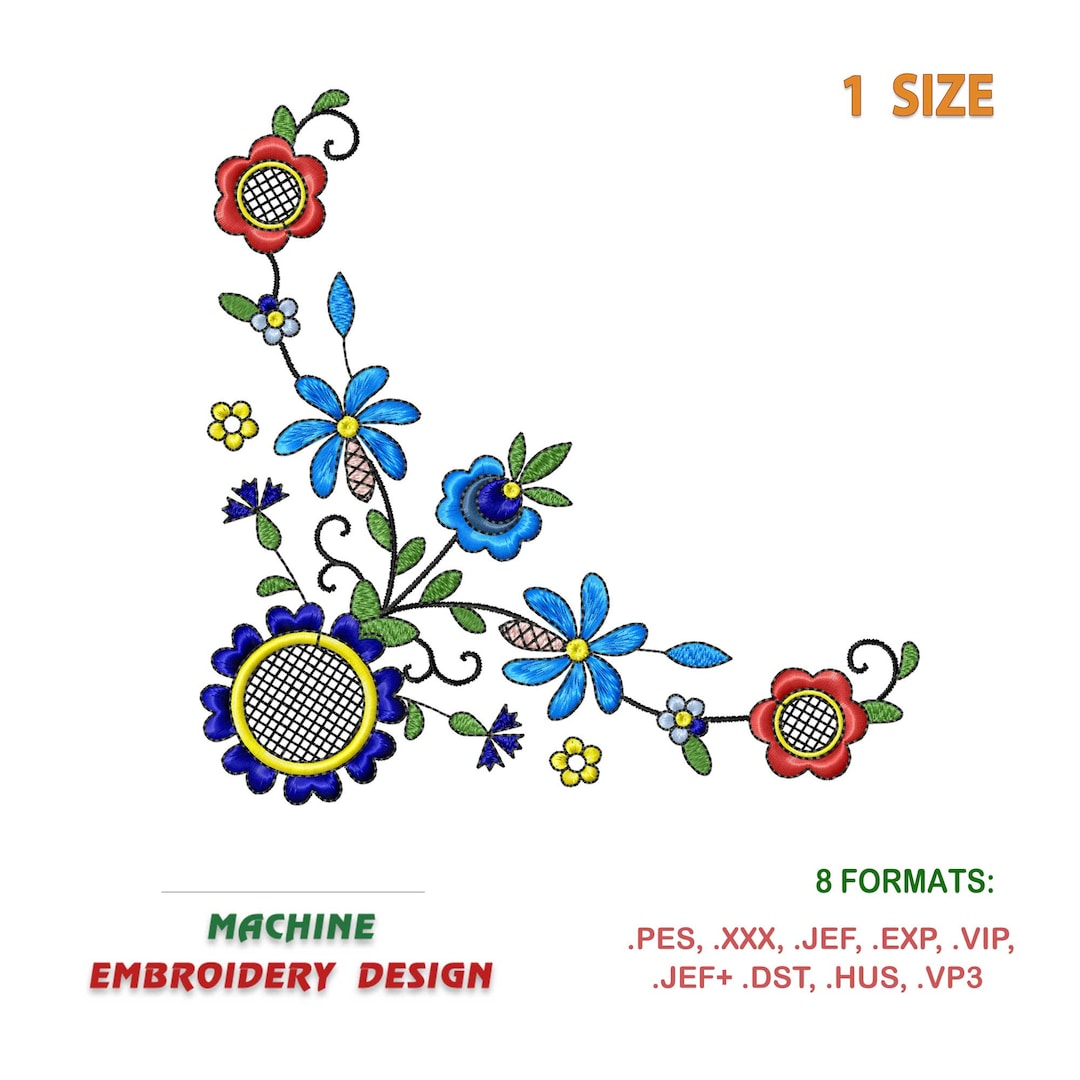Kashubian Spring. Machine Embroidery Design | Floral Ornament for ...