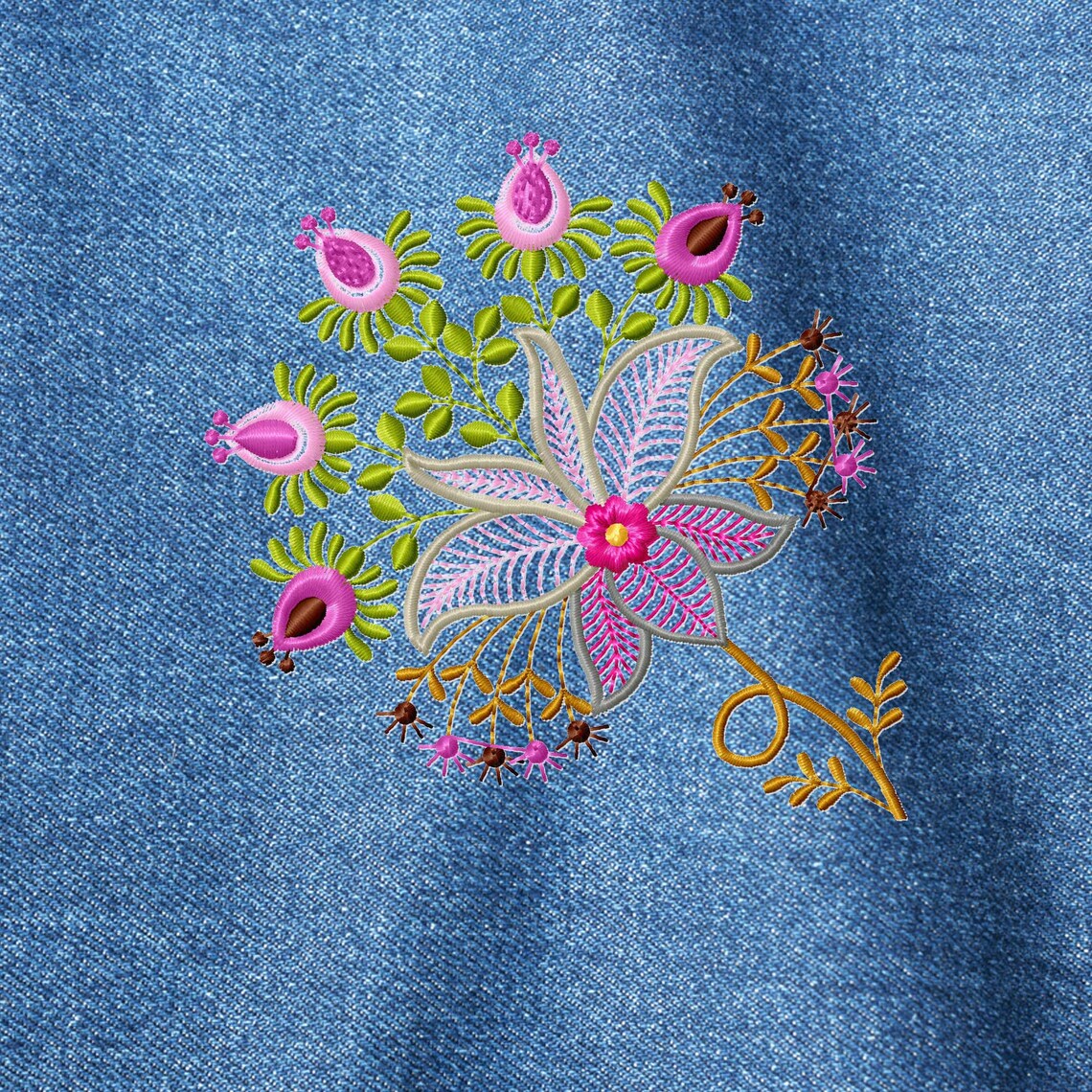 Flower Pattern. Machine Embroidery Design (embroidery File Jef; Hus ...