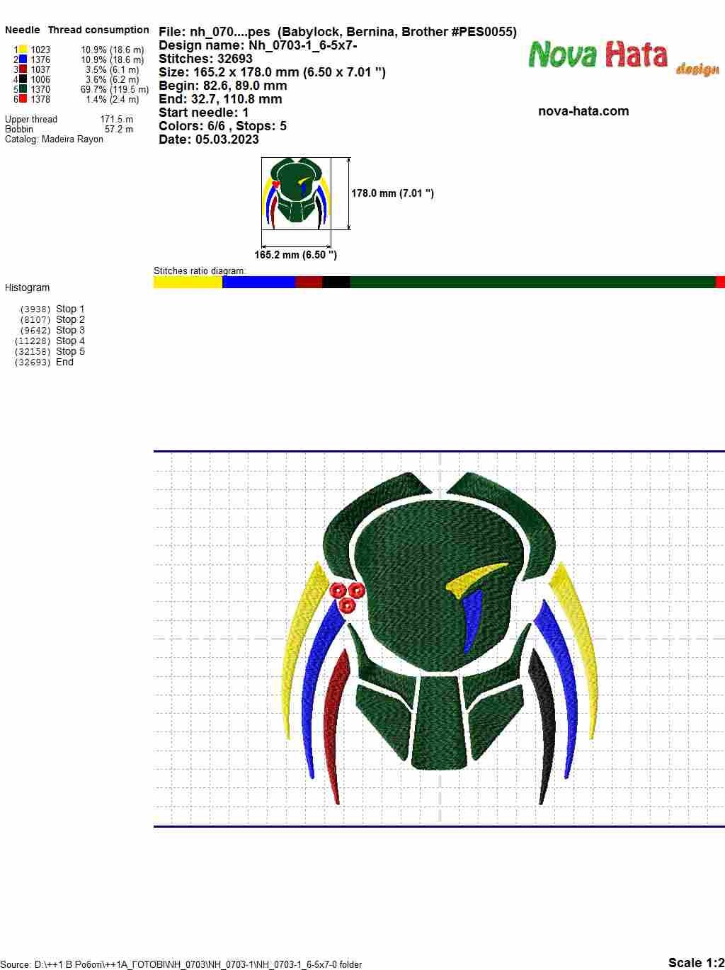 Machine Embroidery Design. Predator Downloadable Embroidery - Etsy