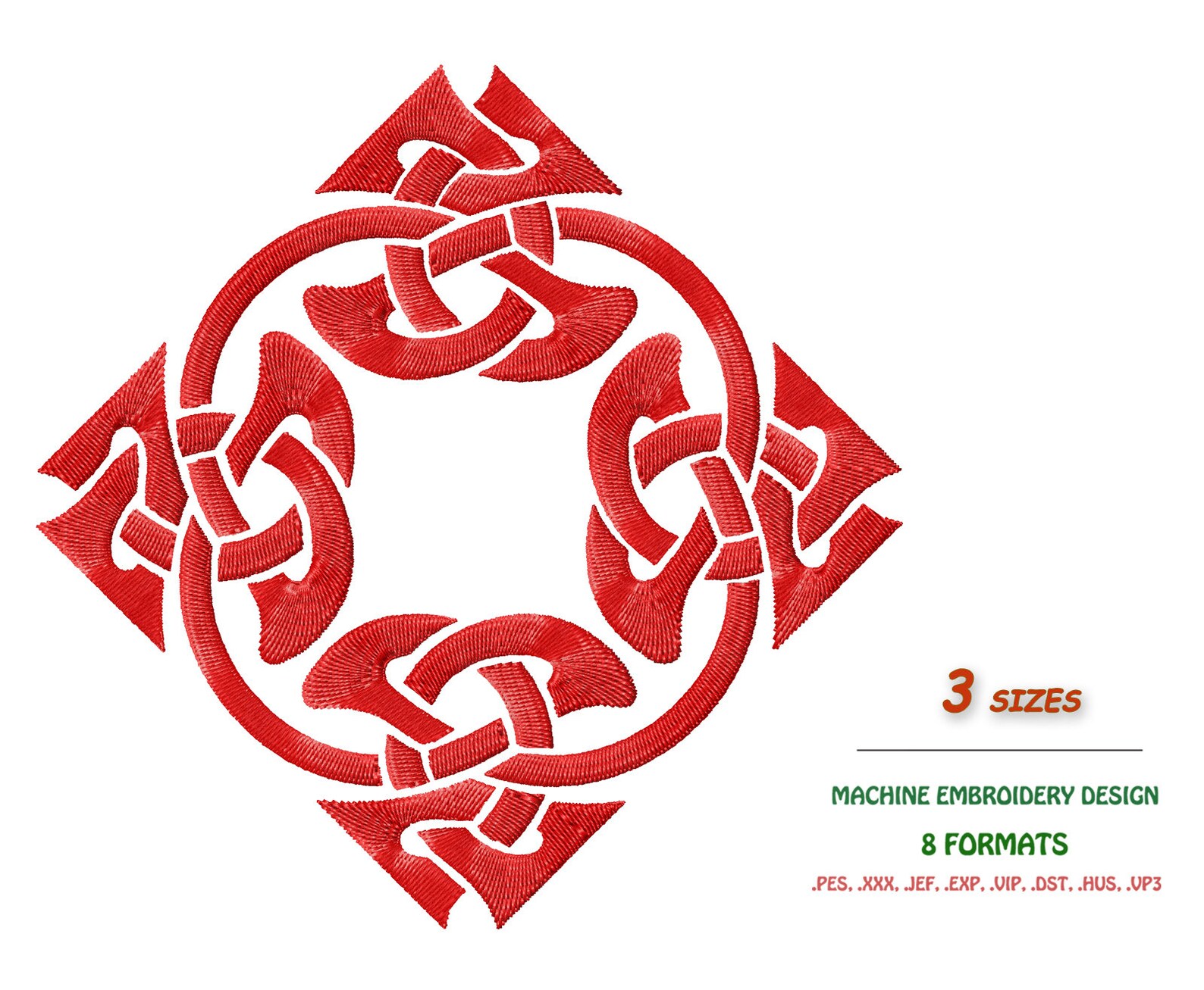 Celtic Ornament Machine Embroidery Design. 3 Sizes. for - Etsy