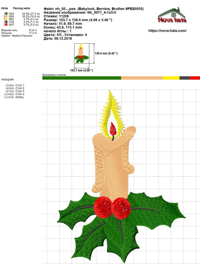 Christmas Candle. Christmas Embroidery. Machine Embroidery Design ...