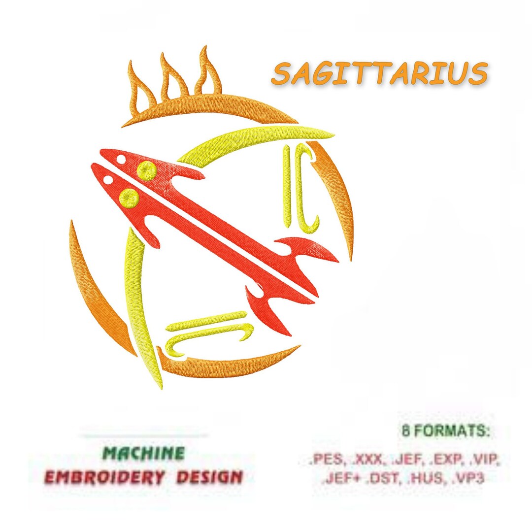 Sagittarius Zodiac Sign. Machine Embroidery Design: Ethnic Ornament for ...