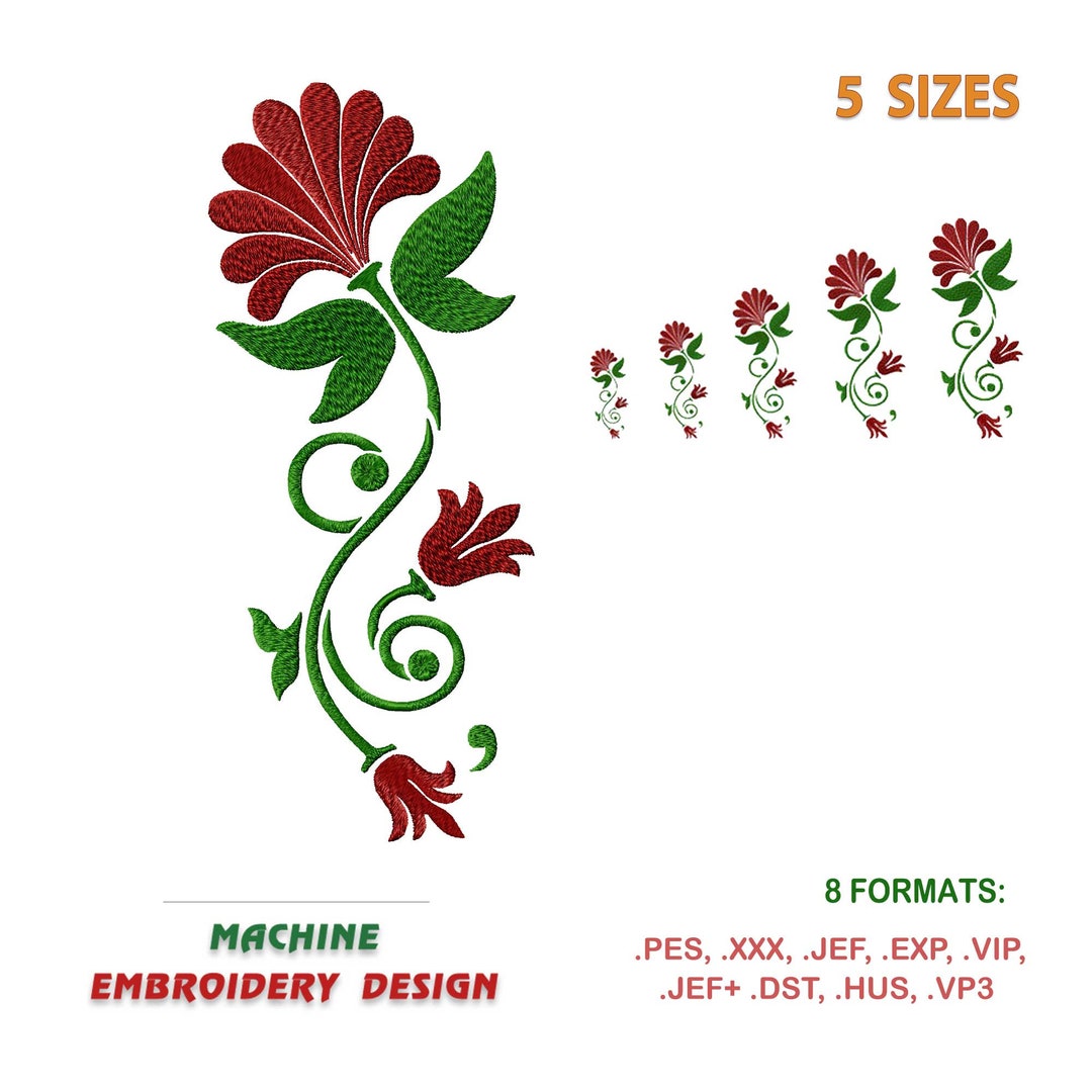 Abstract Rose Flower. Machine Embroidery Design, for Machines: Janome ...