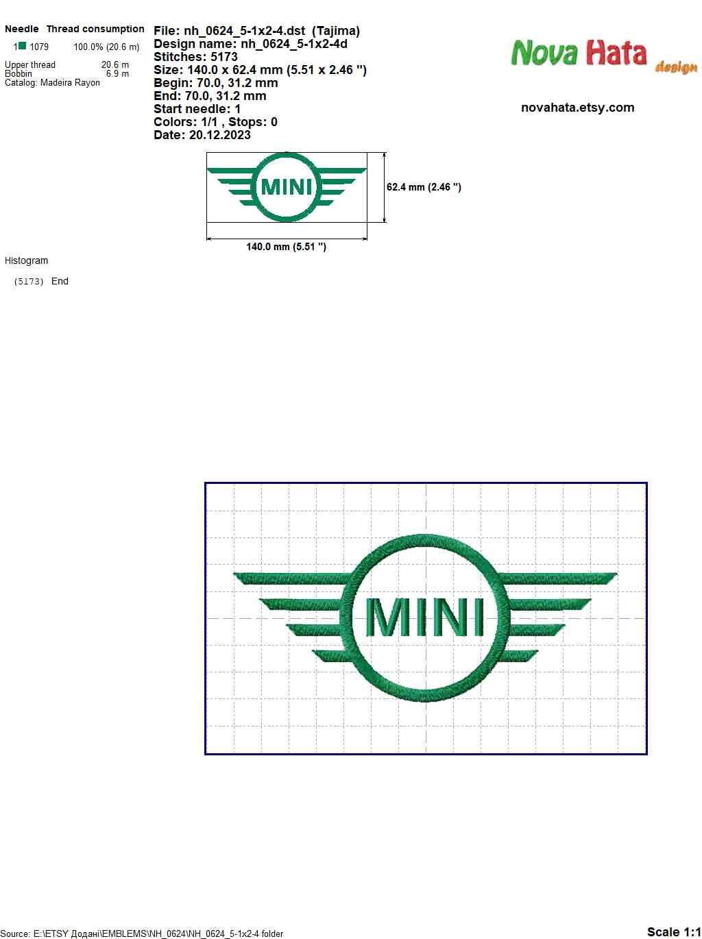 Logo Mini. Emblem Car. Machine Embroidery Design. | #624 - Etsy
